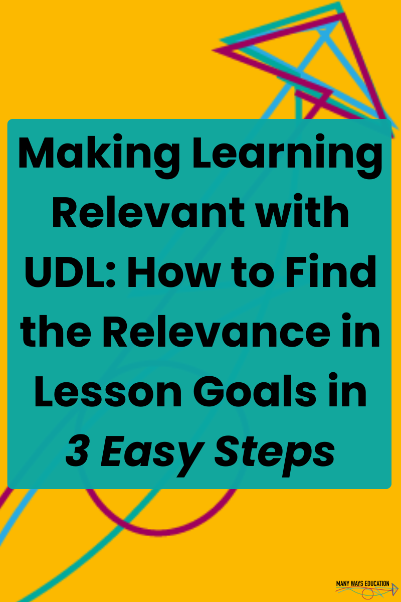 Making Learning Relevant with UDL: How to Find the Relevance in Lesson ...